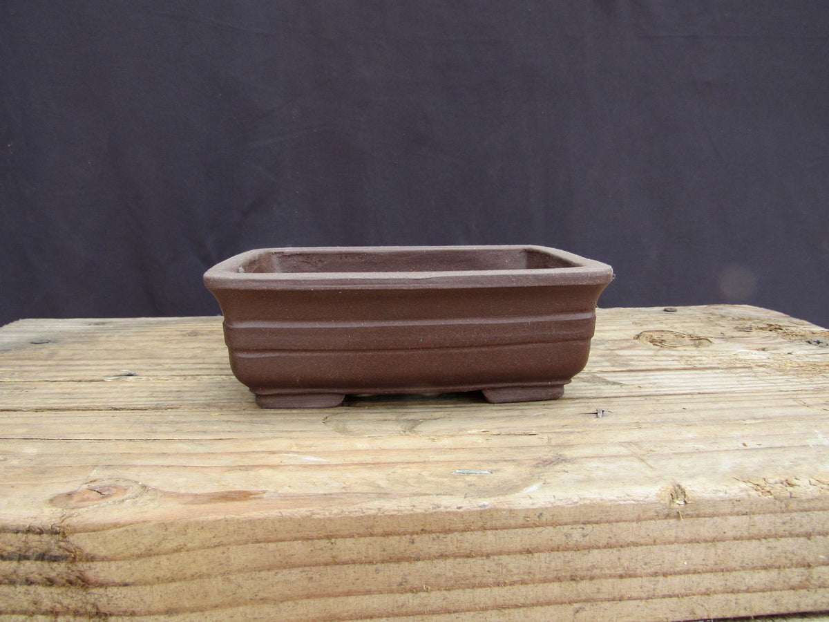 Unglazed Ceramic Professional Bonsai Pot - Rectangle - 6.5" x 4.5" x 2