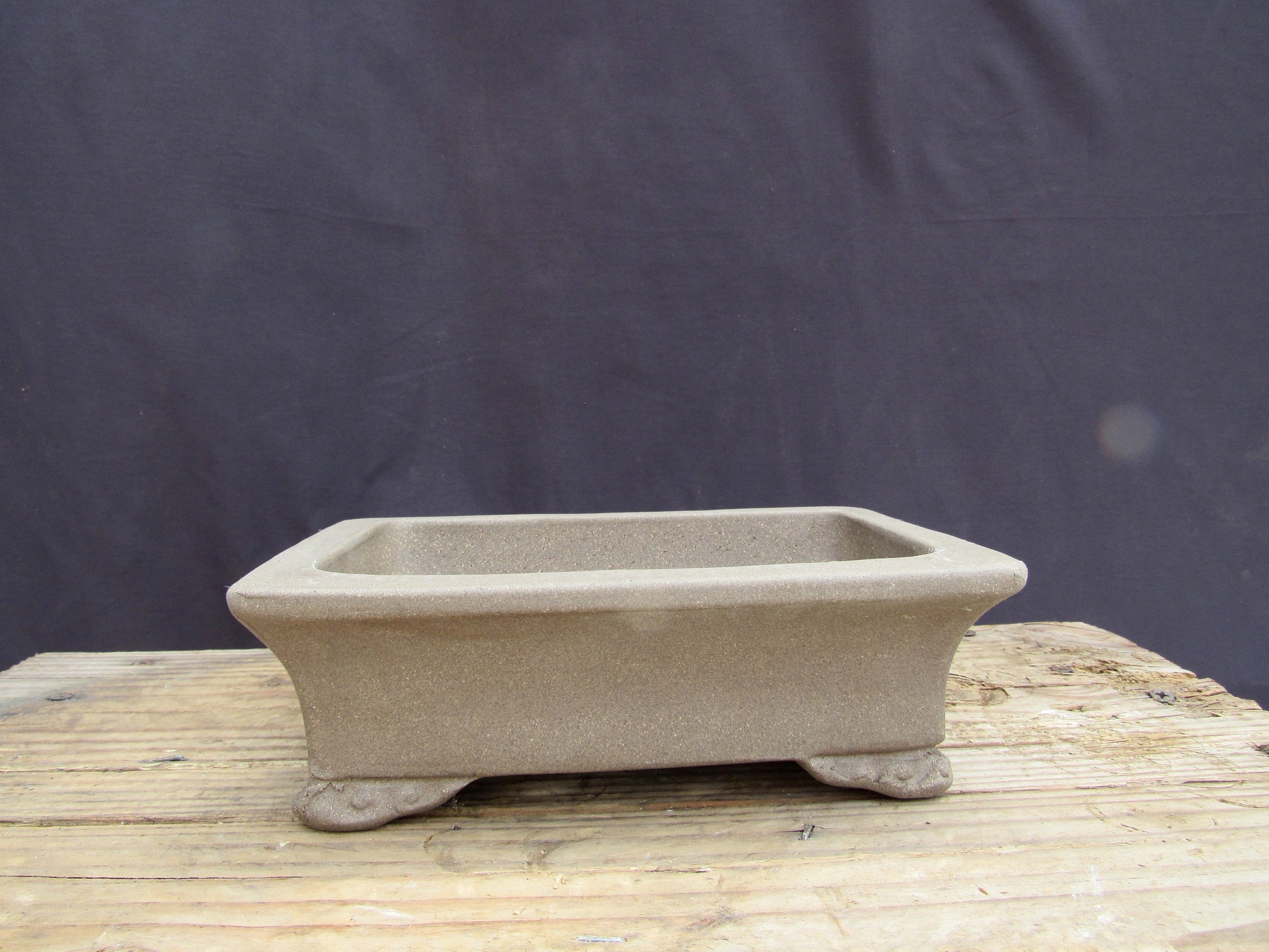 Unglazed Ceramic Professional Bonsai Pot - Rectangle - 8.25" x 5.75" x