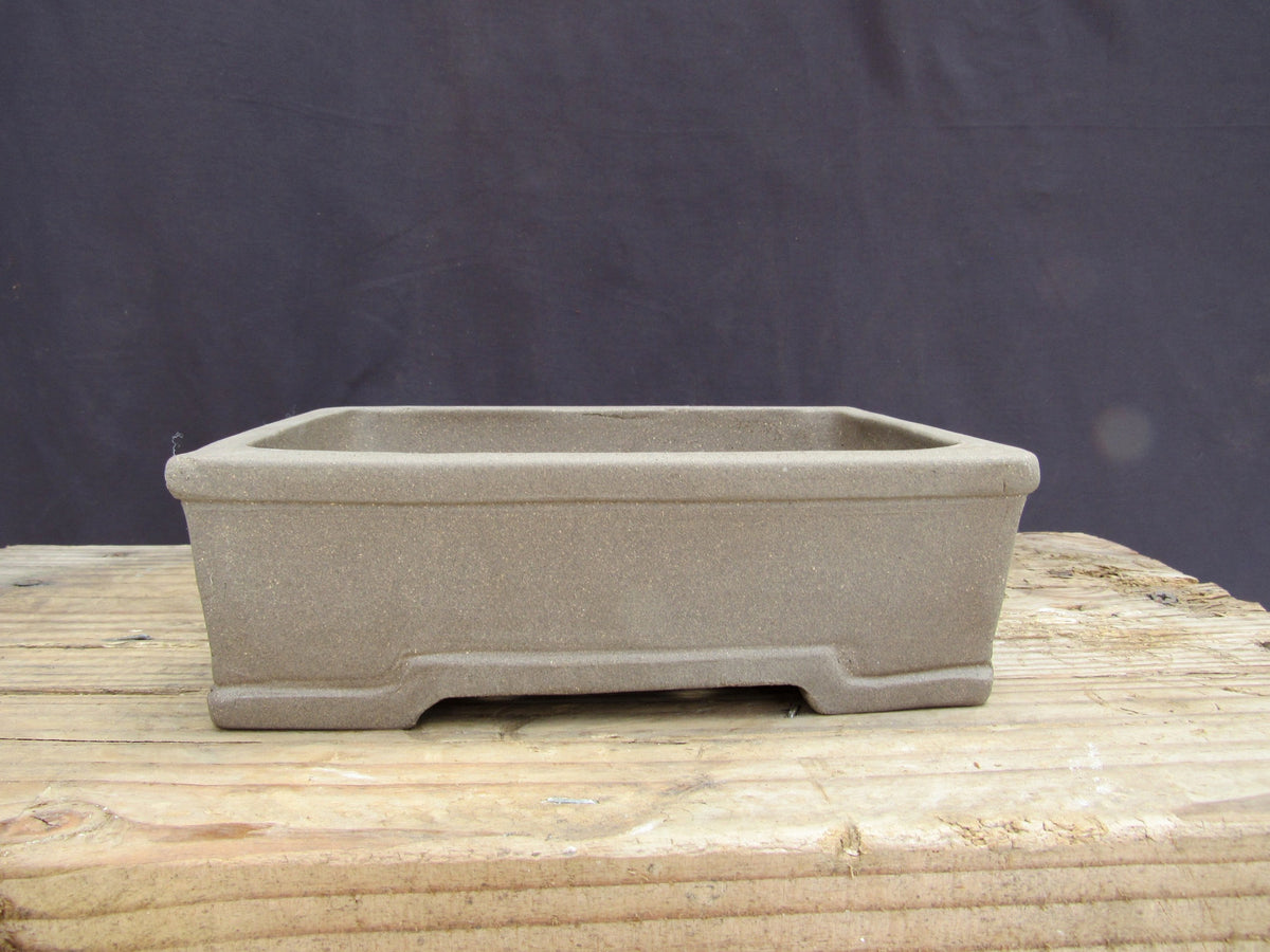 Unglazed Ceramic Professional Bonsai Pot - Rectangle - 8.25" x 6" x 2.