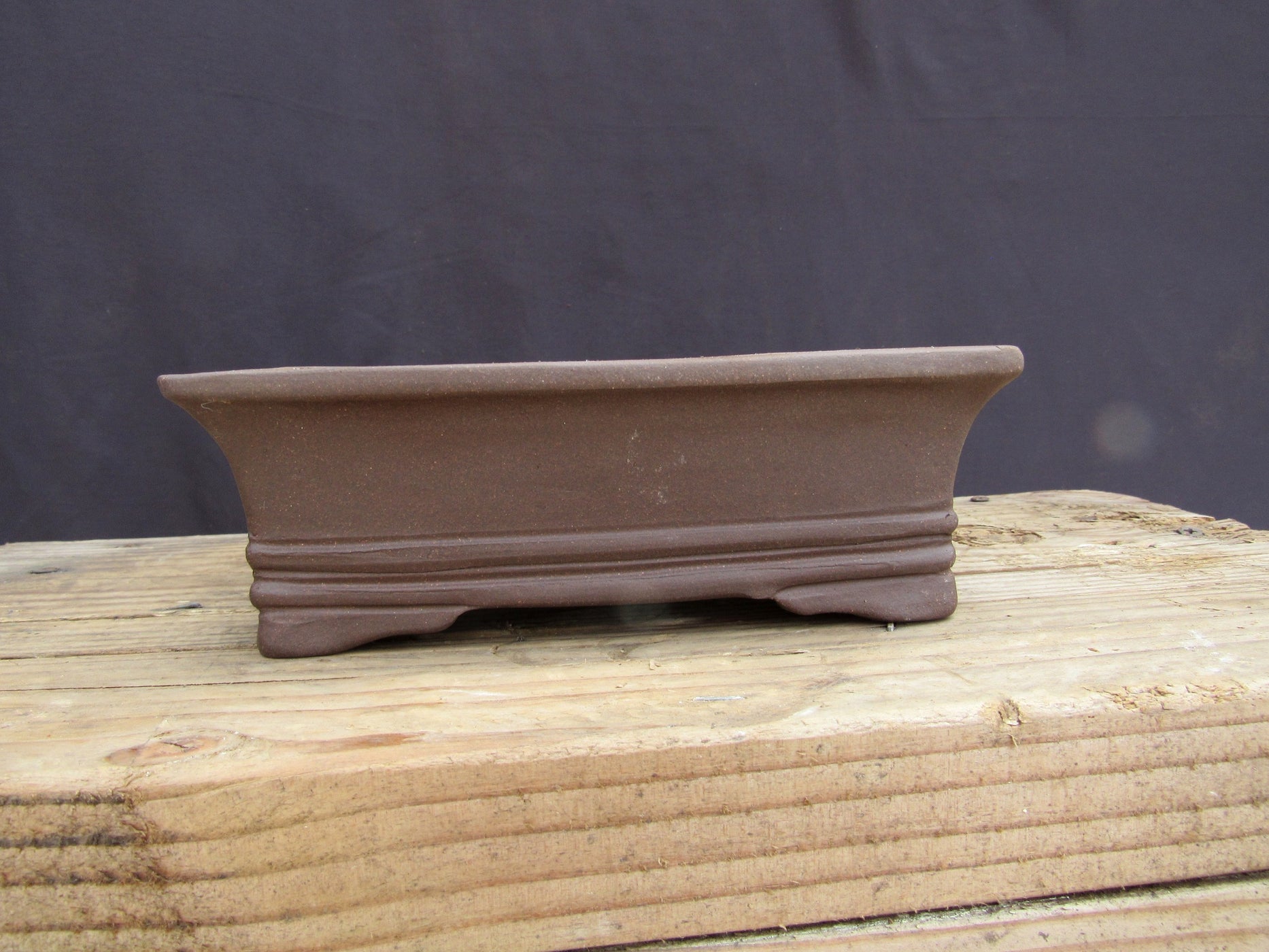 Unglazed Ceramic Professional Bonsai Pot - Rectangle - 8.25" x 6" x 3"